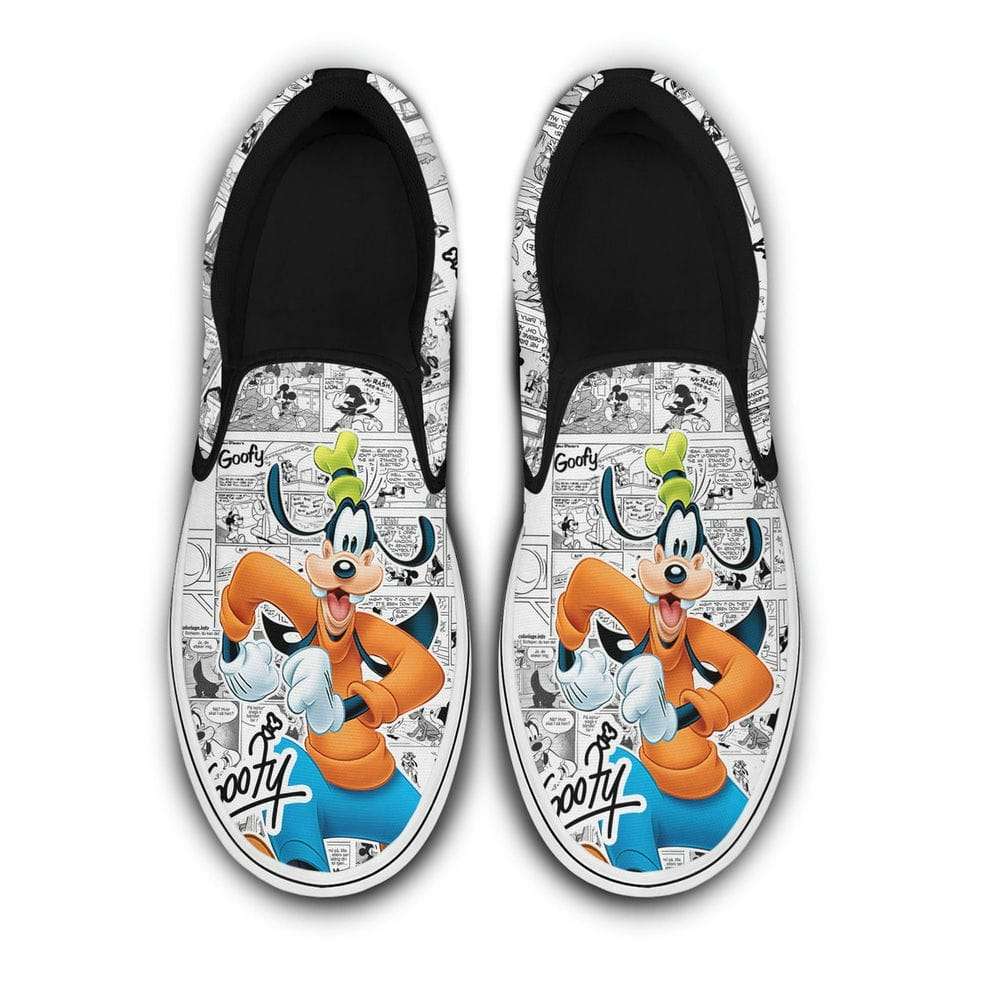 Disney Goofy Comic Pattern Slip On Shoes - 90sfootwear - Custom Graphic ...
