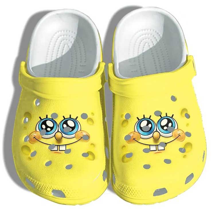 Cute Yellow Spongebob Face Cartoon Crocs - 90sfootwear - 90sfootwear ...