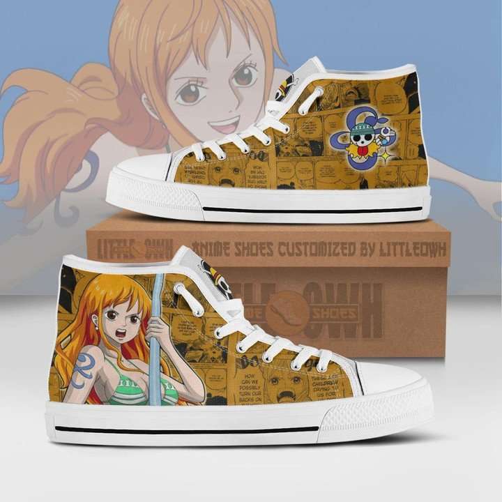 Nami High Top Shoes One Piece Anime Canvas Converse Snakers ...